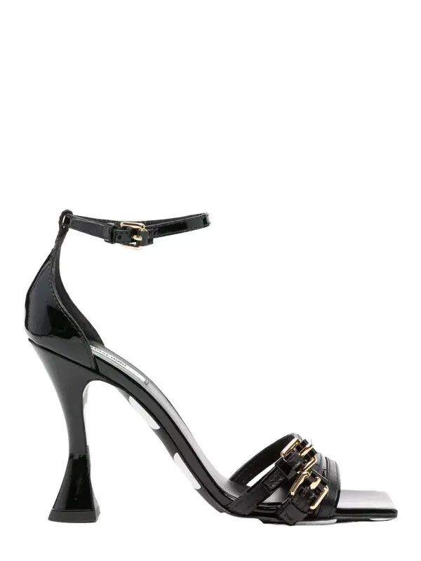 Moschino Buckle-strap Leather Sandals - Black