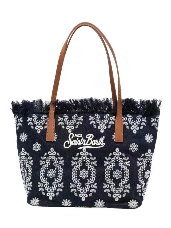 MC2 SAINT BARTH Floral Patterned Tote Bag - Blue