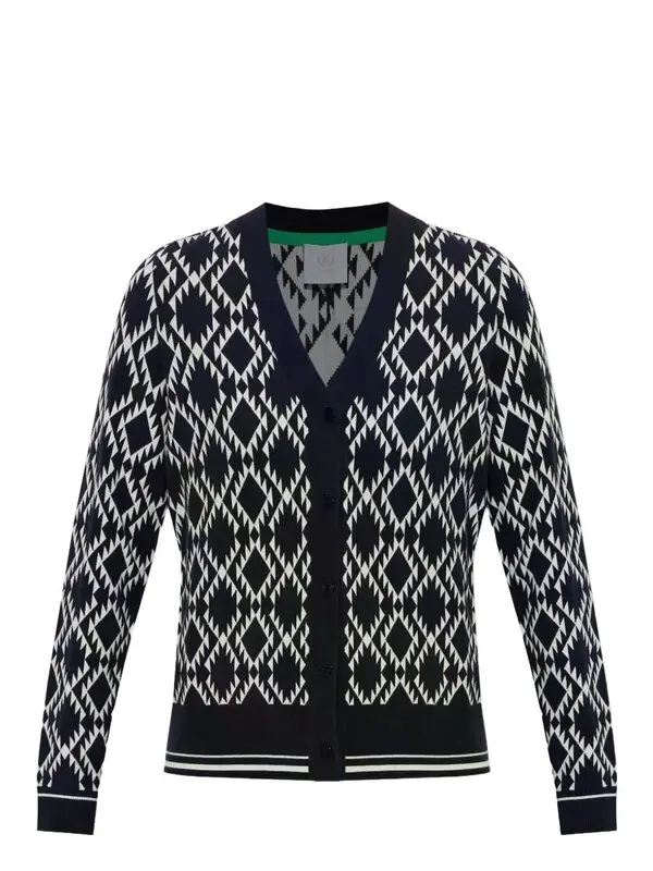 Bogner Diamond-pattern V-neck Cardigan - Blue