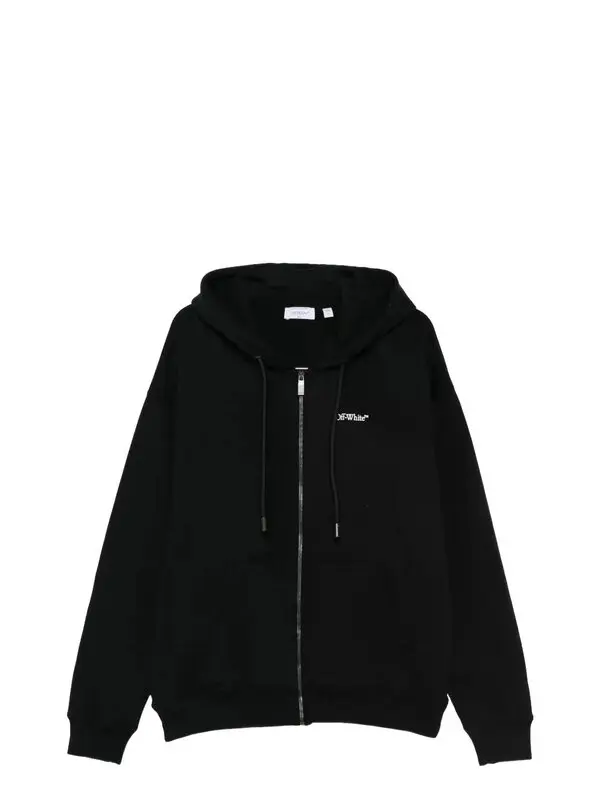 Off-White Hooded Zip Sweatshirt - Black