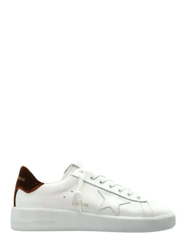 GOLDEN GOOSE Leather Sneakers With Star Appliqu - White