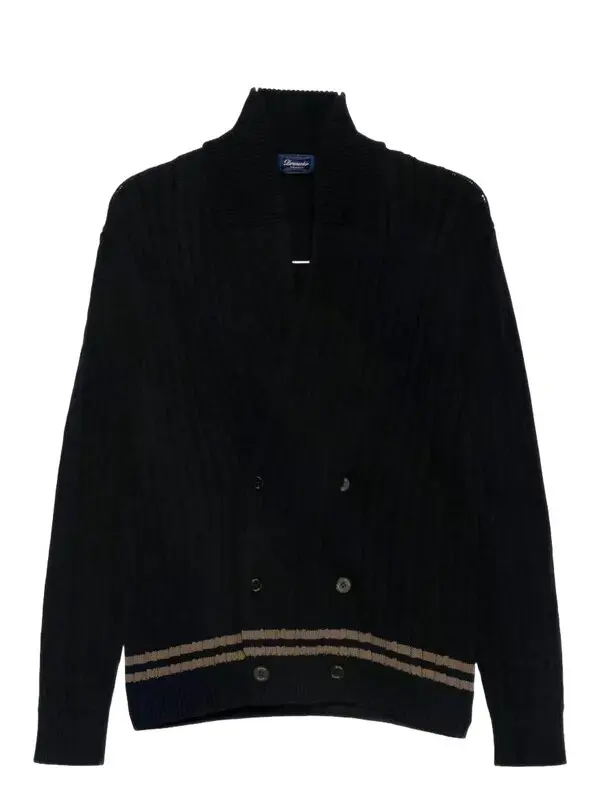 DRUMOHR Cable-knit Double-breasted Cardigan - Blue