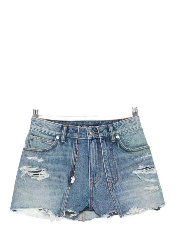 Alexander Wang Ripped Zip Shorts - Blue