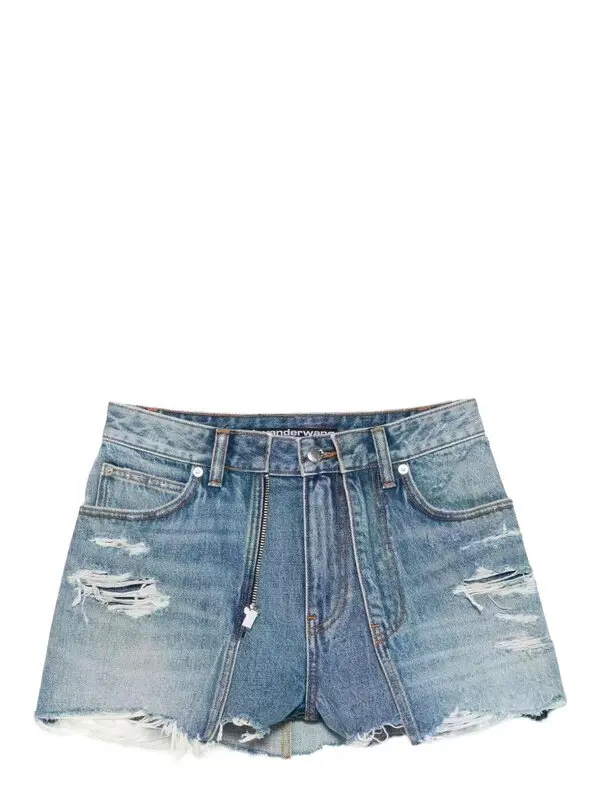 Alexander Wang Ripped Zip Shorts - Blue