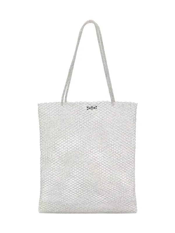 CORDERA Beaded Tote Bag - Silver