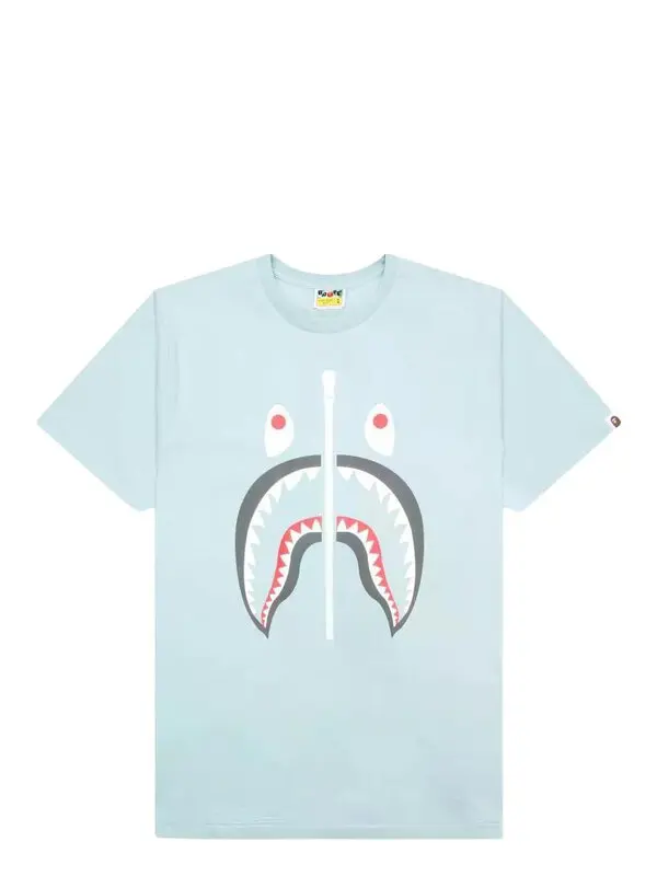 A BATHING APE Shark-print T-shirt - Blue