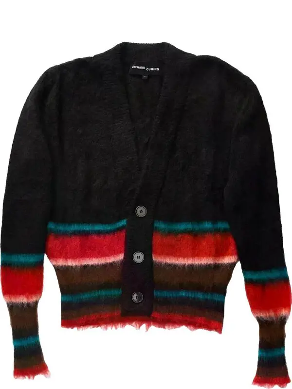 EDWARD CUMING Striped Cardigan - Black