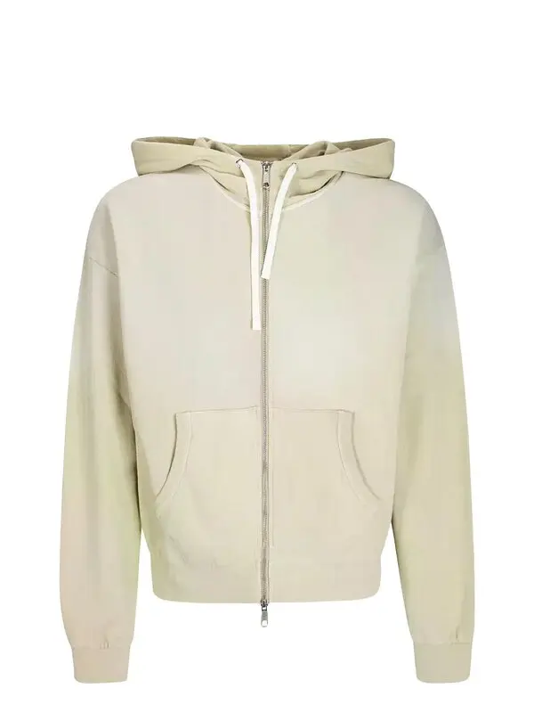 BRAIN DEAD Padded-elbow Zip-up Hoodie - Neutrals
