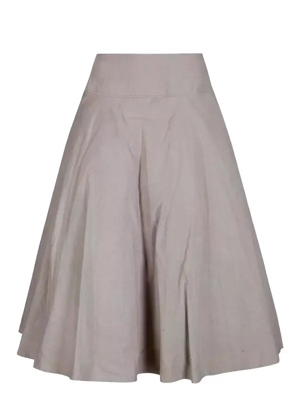 Yohji Yamamoto C/li Poplin Midi Skirt - Neutrals