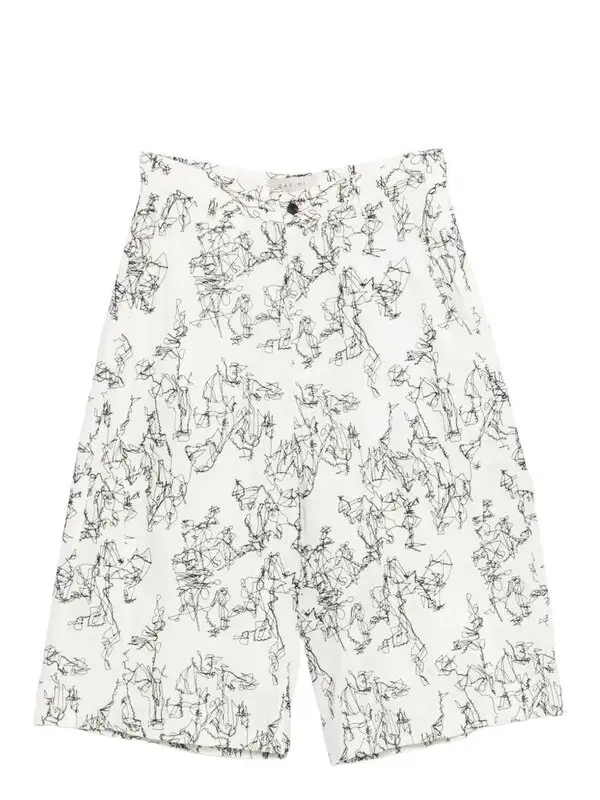 QASIMI Embroidered Bermuda Shorts - White