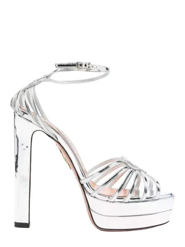 AQUAZZURA Sweetheart Platform Sandals - Silver