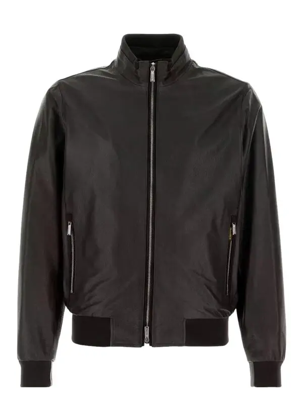 MOORER Zip-up Bomber Jacket - Black