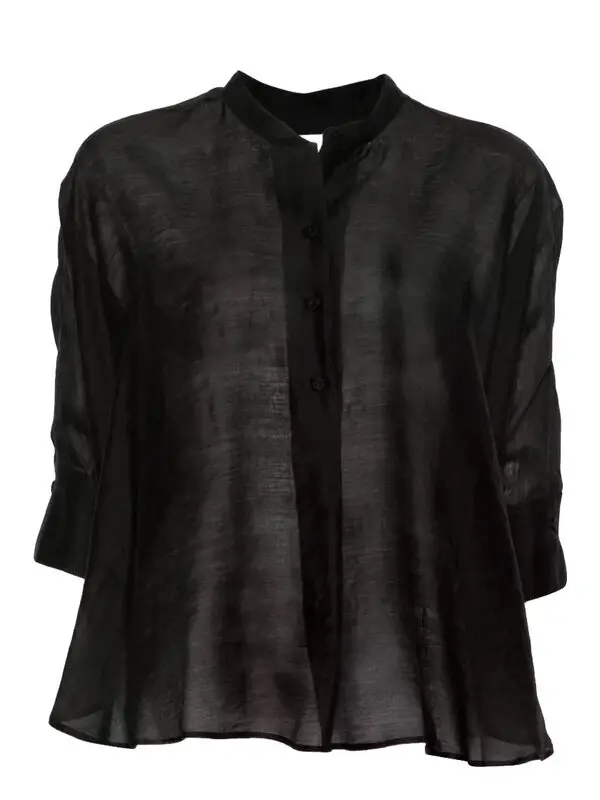 TRAME AUREE Stand-collar Shirt - Black