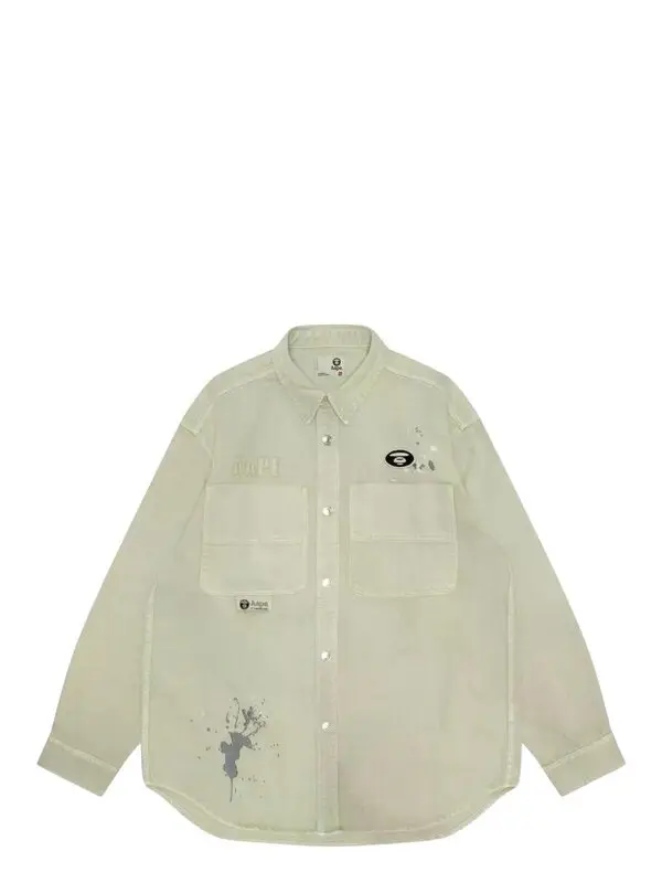 AAPE BY *A BATHING APE Moonface Splatter Embroidered Shirt - Green