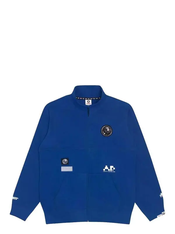 AAPE BY *A BATHING APE Logo Zip-up Sweater - Blue