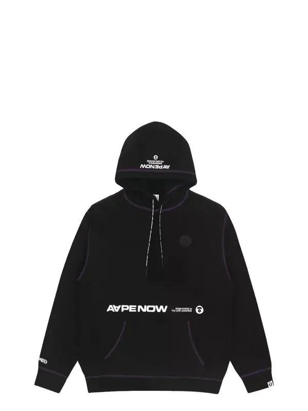 AAPE BY *A BATHING APE Logo Crew Neck Hoodie - Black