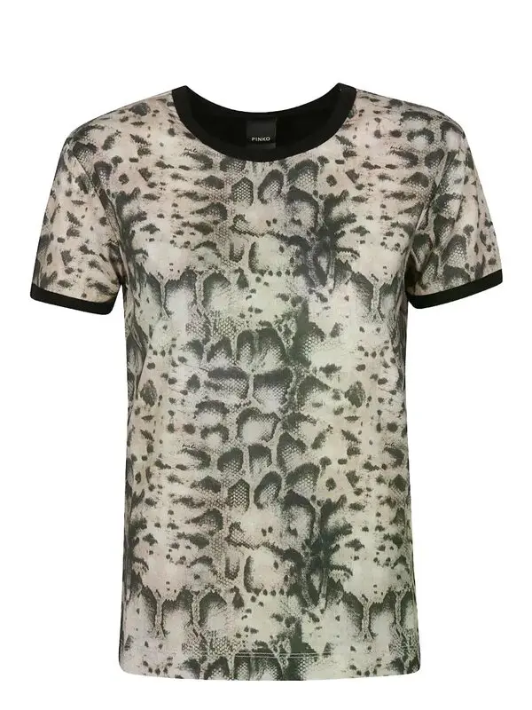 Pinko Animal-print Ringer T-shirt - Neutrals