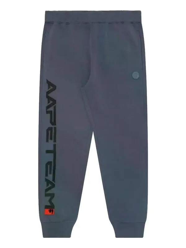 AAPE BY *A BATHING APE Embroidered Logo Patch Sweatpants - Blue