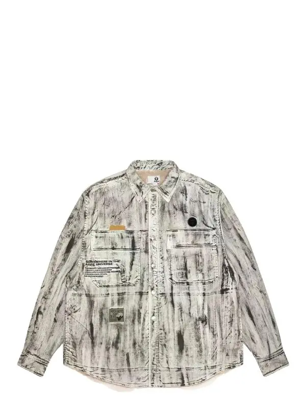 AAPE BY *A BATHING APE Moonface-patch Shirt Jacket - White