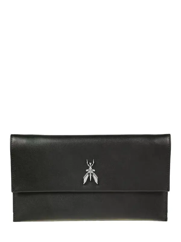 Patrizia Pepe Fly Leather Clutch - Black