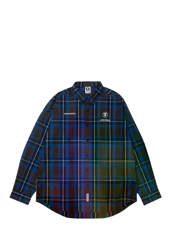 AAPE BY *A BATHING APE Moonface Check Shirt - Blue