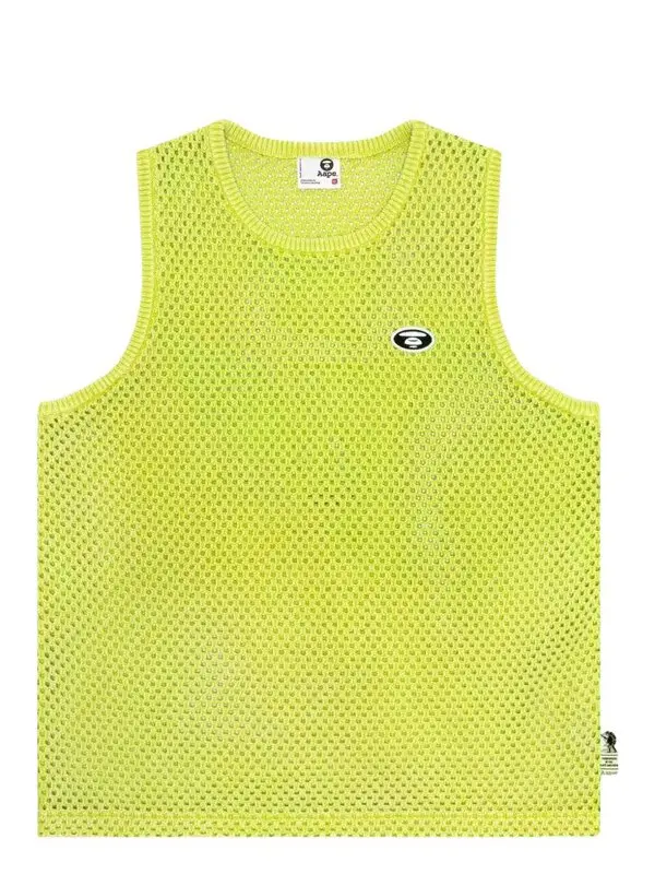 AAPE BY *A BATHING APE Moonface Patch Open-knit Tank Top - Green