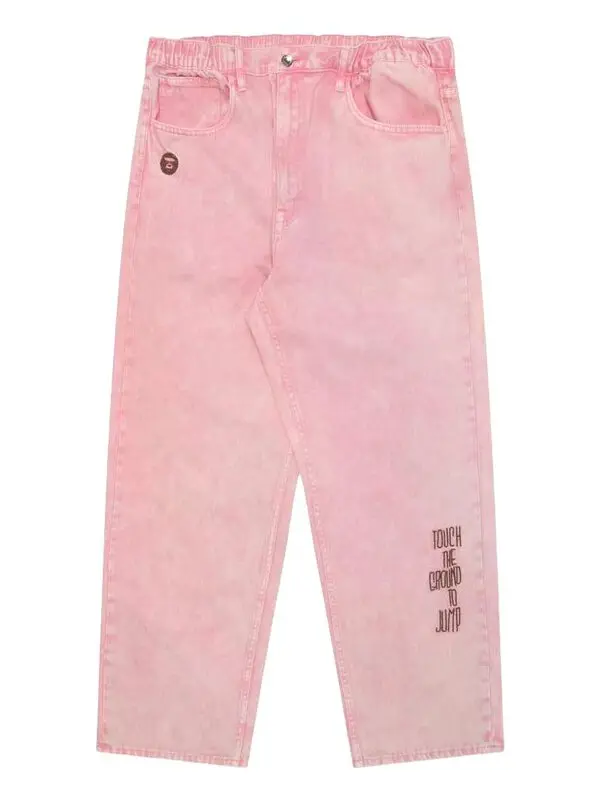 AAPE BY *A BATHING APE Logo-embroidered Jeans - Pink