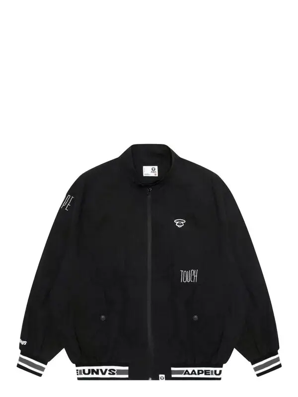 AAPE BY *A BATHING APE Moonface Embroidered Zip Jacket - Neutrals