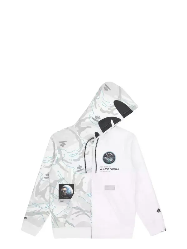 AAPE BY *A BATHING APE Logo-print Zip-up Hoodie - White