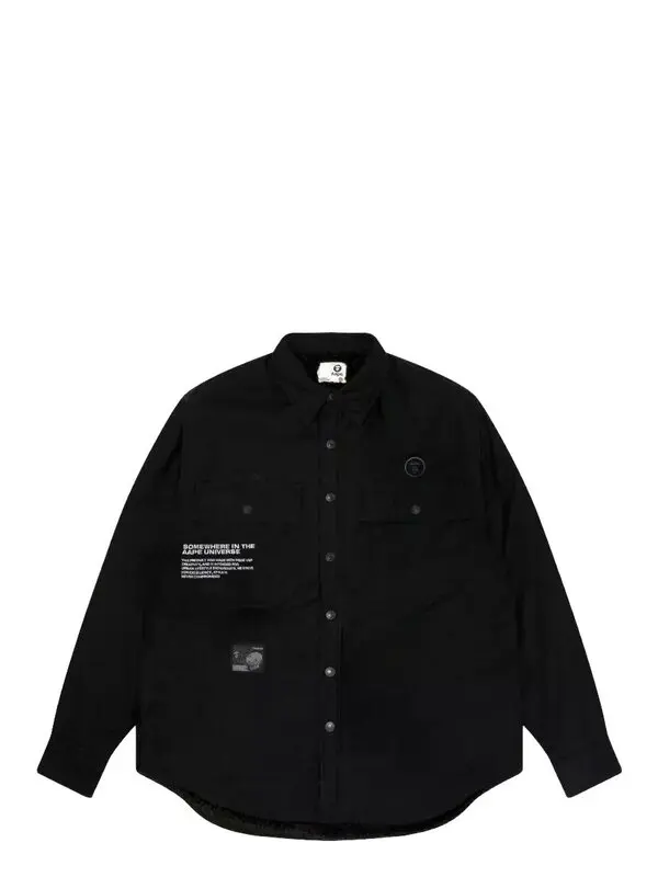 AAPE BY *A BATHING APE Moonface-patch Shirt Jacket - Black