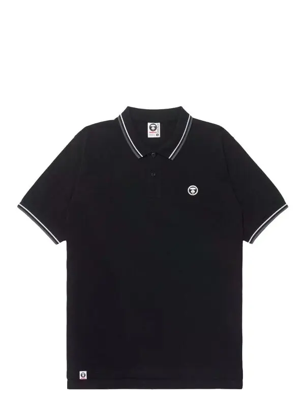 AAPE BY *A BATHING APE Embroidered Twin Tipped Polo Shirt - Black