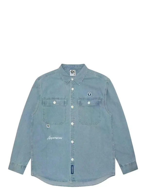 AAPE BY *A BATHING APE Moonface Patched-pocket Shirt - Blue
