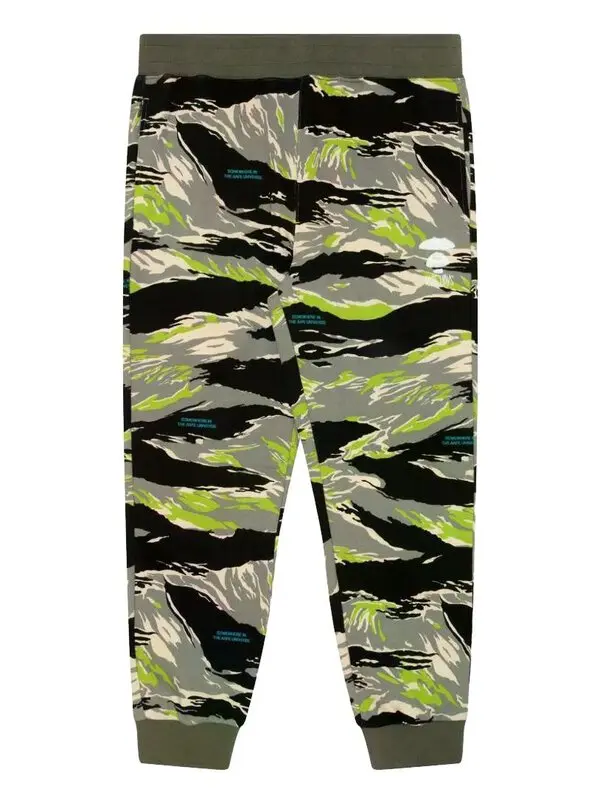 AAPE BY *A BATHING APE Embroidered Camouflage Track Pants - Green