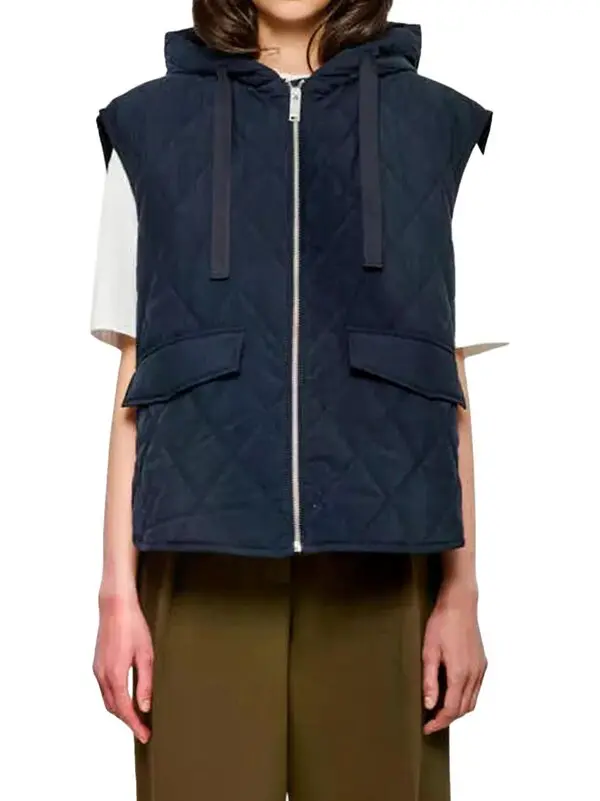 OOF WEAR Quilted Hooded Gilet - Blue