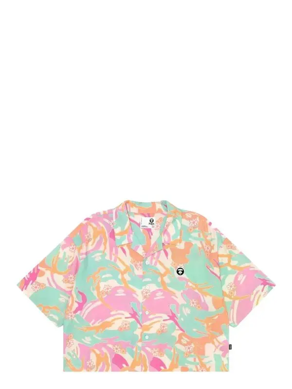 AAPE BY *A BATHING APE Patterned Cropped Shirt - Neutrals