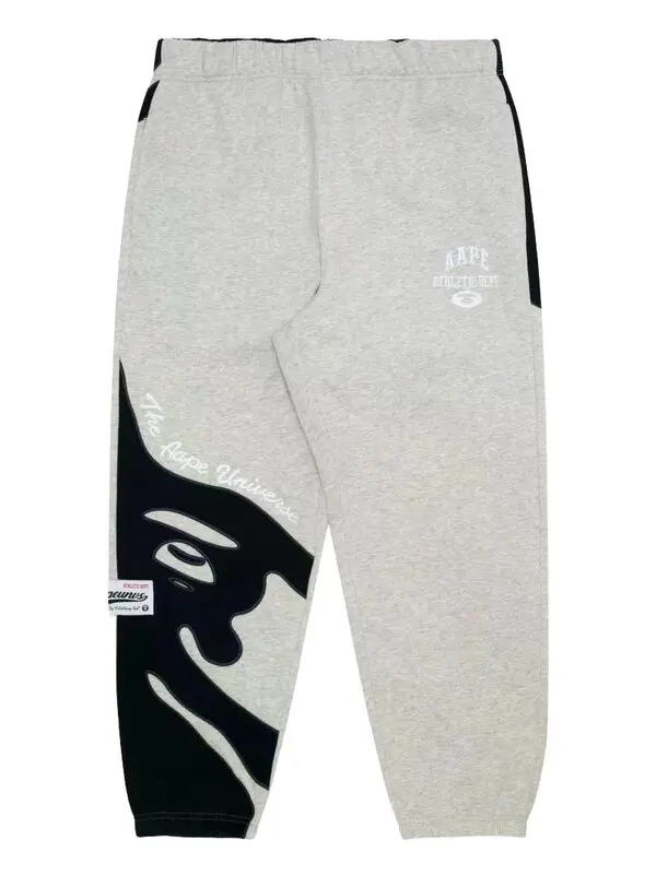 AAPE BY *A BATHING APE Moonface Embroidered Track Pants - Grey
