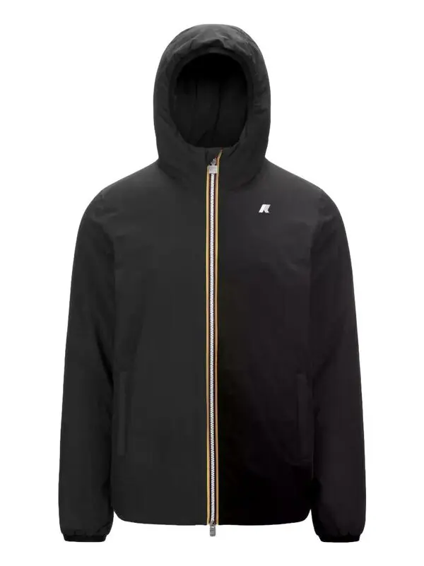 K-WAY Logo-patch Hooded Jacket - Black