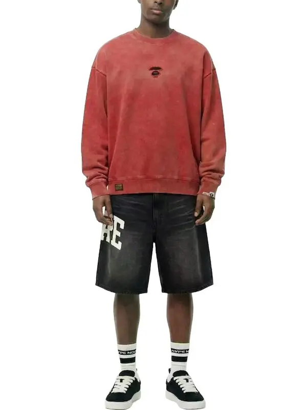 AAPE BY *A BATHING APE Logo Embroidered Sweatshirt - Red