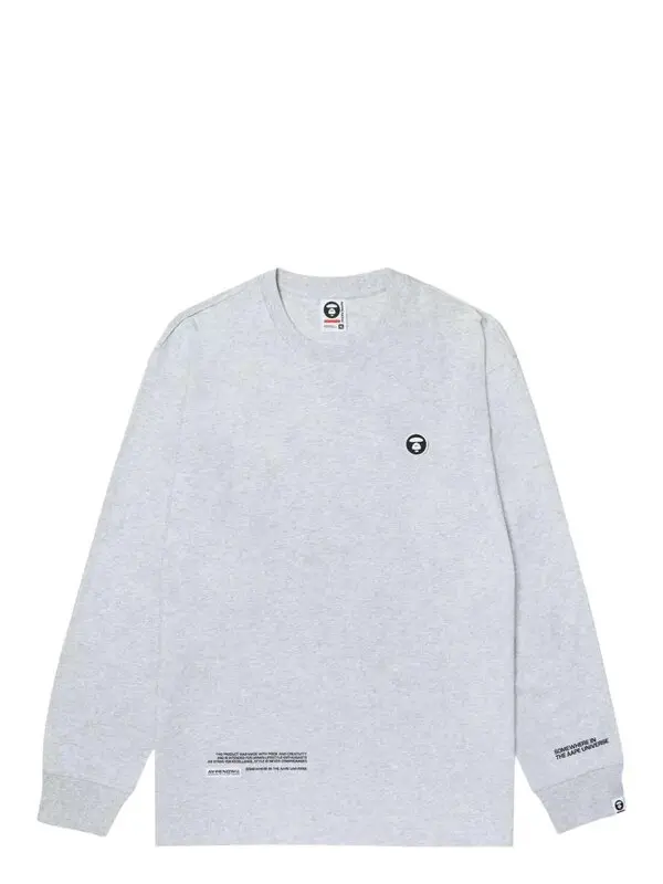 AAPE BY *A BATHING APE Moonface-patch Long-sleeve T-shirt - Grey