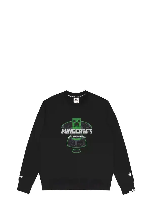 AAPE BY *A BATHING APE X Minecraft Logo-print Sweatshirt - Black