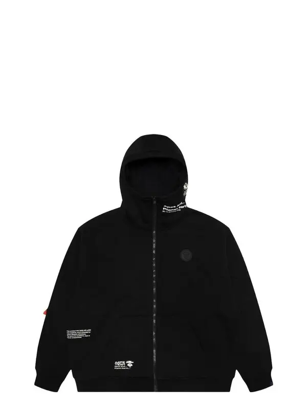AAPE BY *A BATHING APE Moonface-patch Zip-up Hoodie - Black