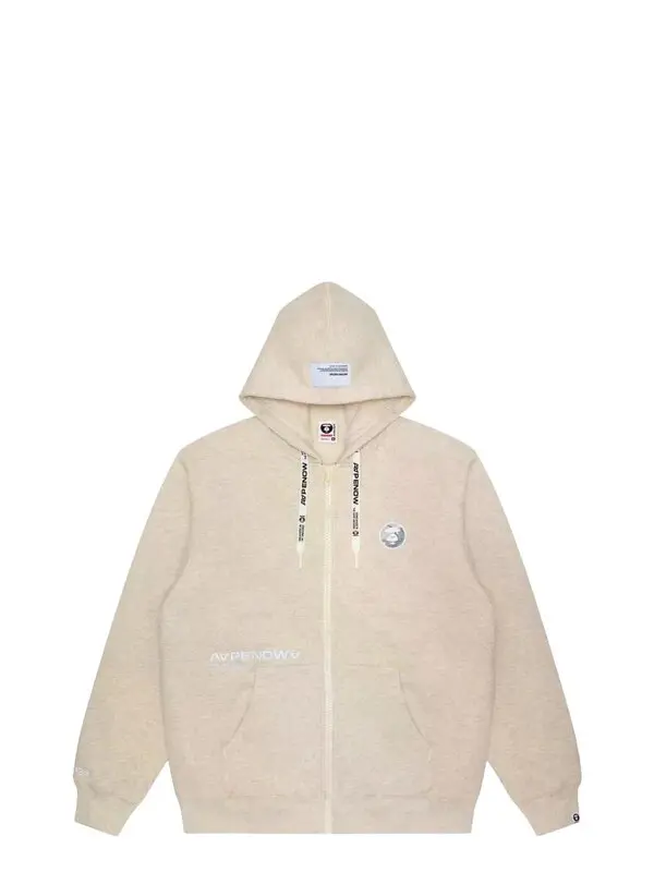 AAPE BY *A BATHING APE Logo-patch Zip-up Hoodie - Neutrals