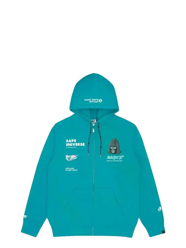 AAPE BY *A BATHING APE Printed Zip-up Hoodie - Blue