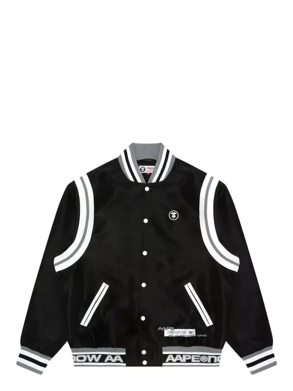 AAPE BY *A BATHING APE Moonface Contrasting-stripes Bomber Jacket - Black