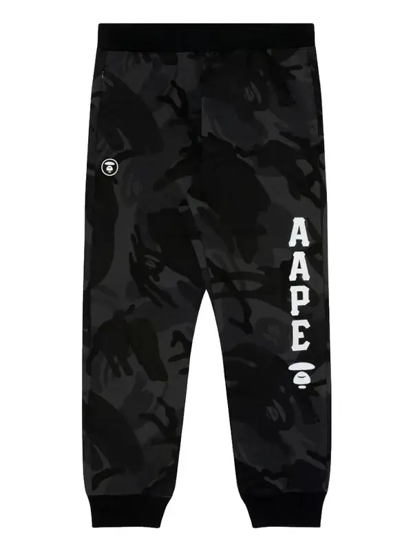 AAPE BY *A BATHING APE Moonface-patch Camo Track Pants - Black