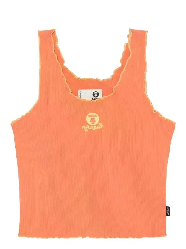 AAPE BY *A BATHING APE Logo-embroidered Crop Top - Orange