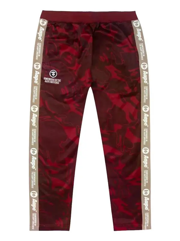 AAPE BY *A BATHING APE Moonface Camouflage Track Pants - Red