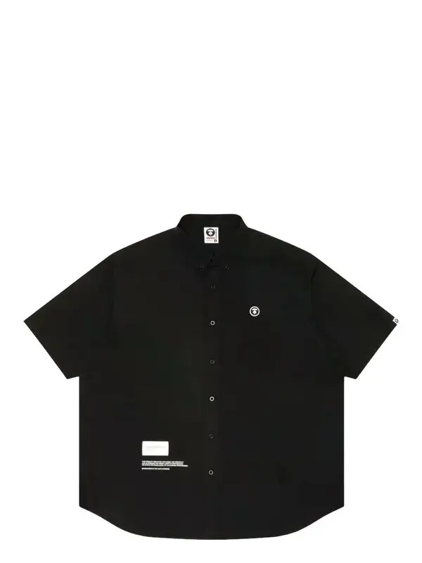 AAPE BY *A BATHING APE Moonface-patch Short-sleeved Shirt - Black