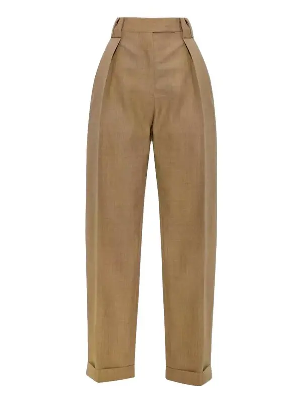Versace Pleated Cuff Trousers - Neutrals