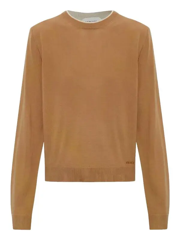 Versace Logo-embroidered Jumper - Neutrals
